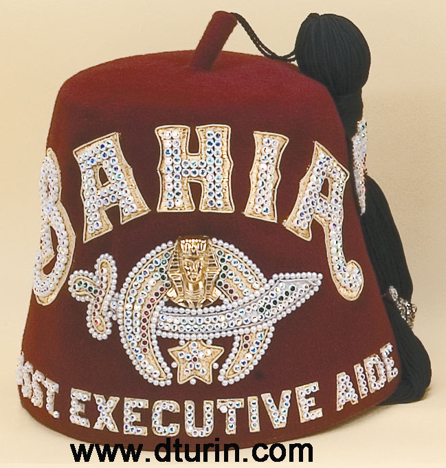 DELUXE DOUBLE ROW JEWEL FEZ |Shriners by D. Turin & Company